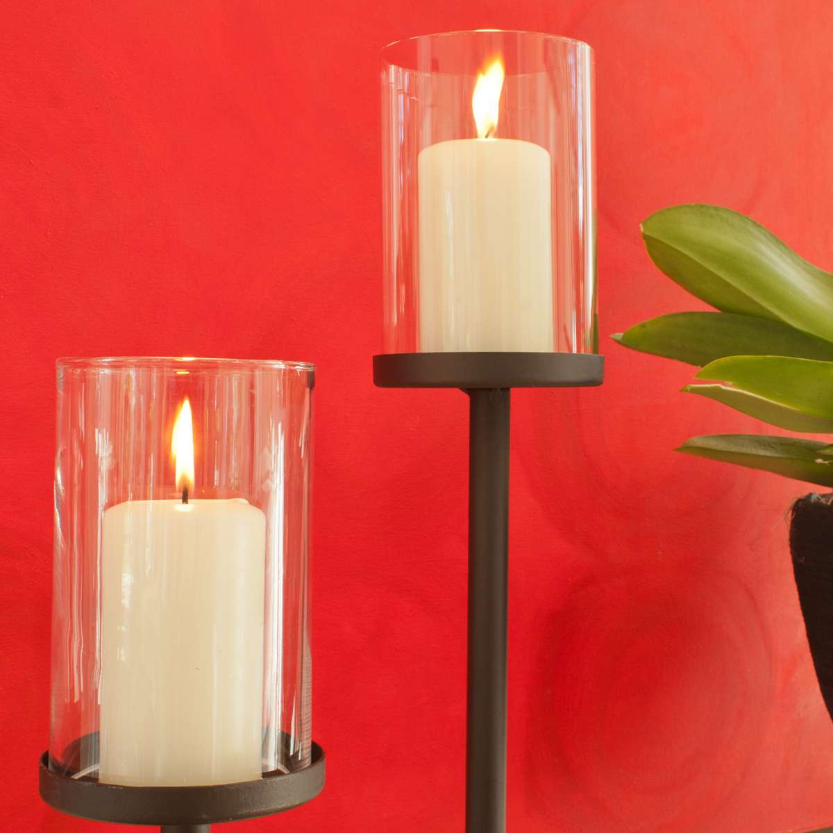 MAGNUS | Windlicht hoch mit Glaszylinder aus Metall | Schwarz | Varia ...